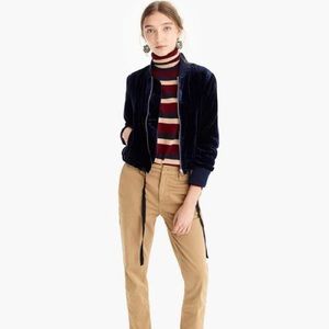 J. Crew | Jackets & Coats | J Crew Midnight Navy Velvet Bomber Jacket ...
